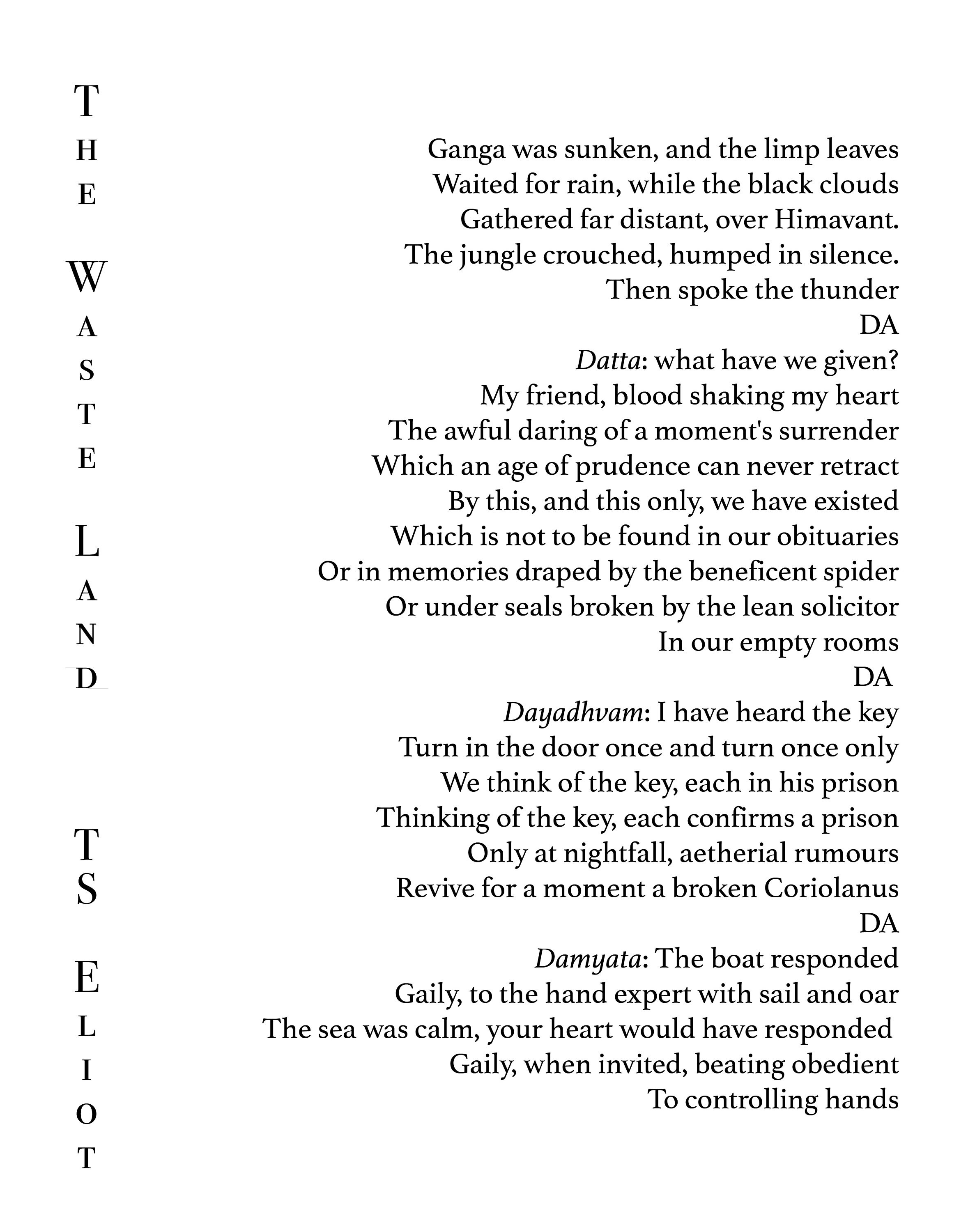 TS Eliot Poem / the Waste Land / Printable Quote / Quote Poster ...