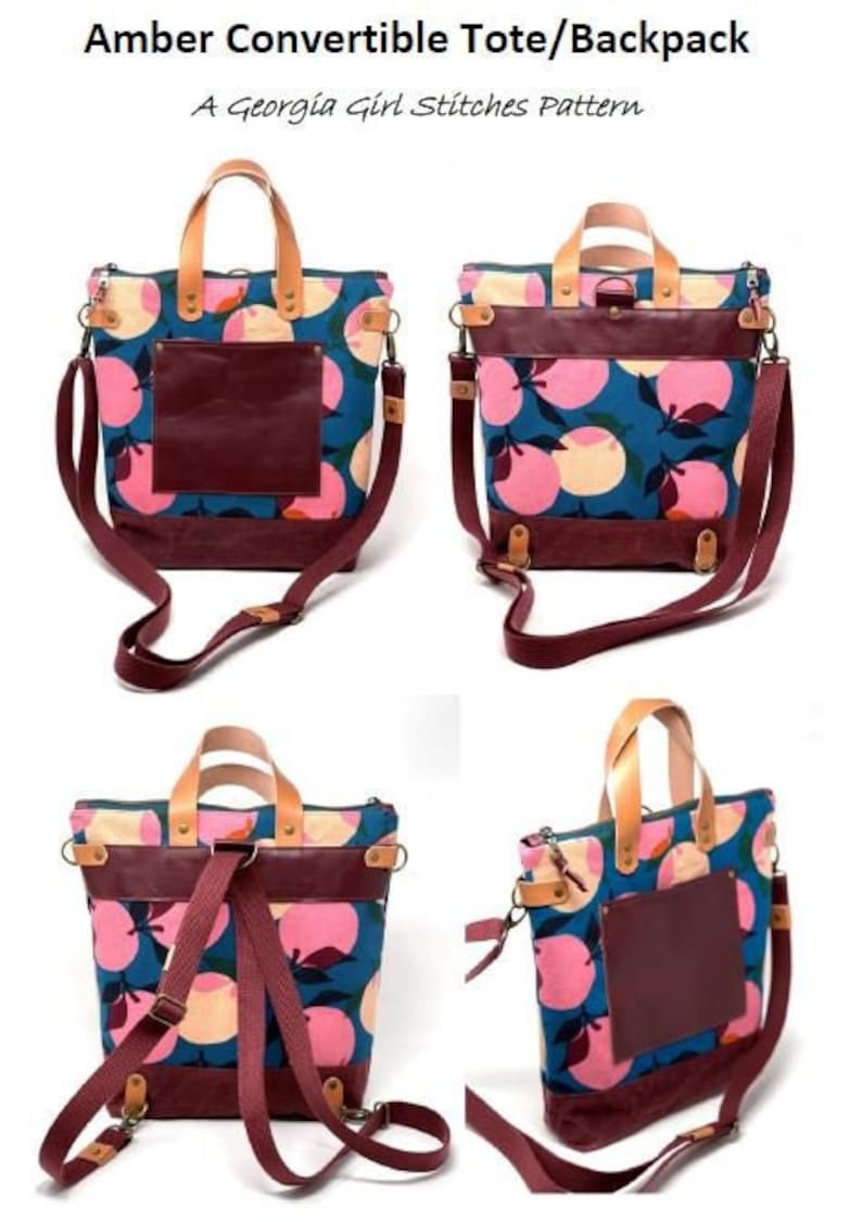 Amber Convertible Tote/backpack PATTERN pdfexperienced - Etsy