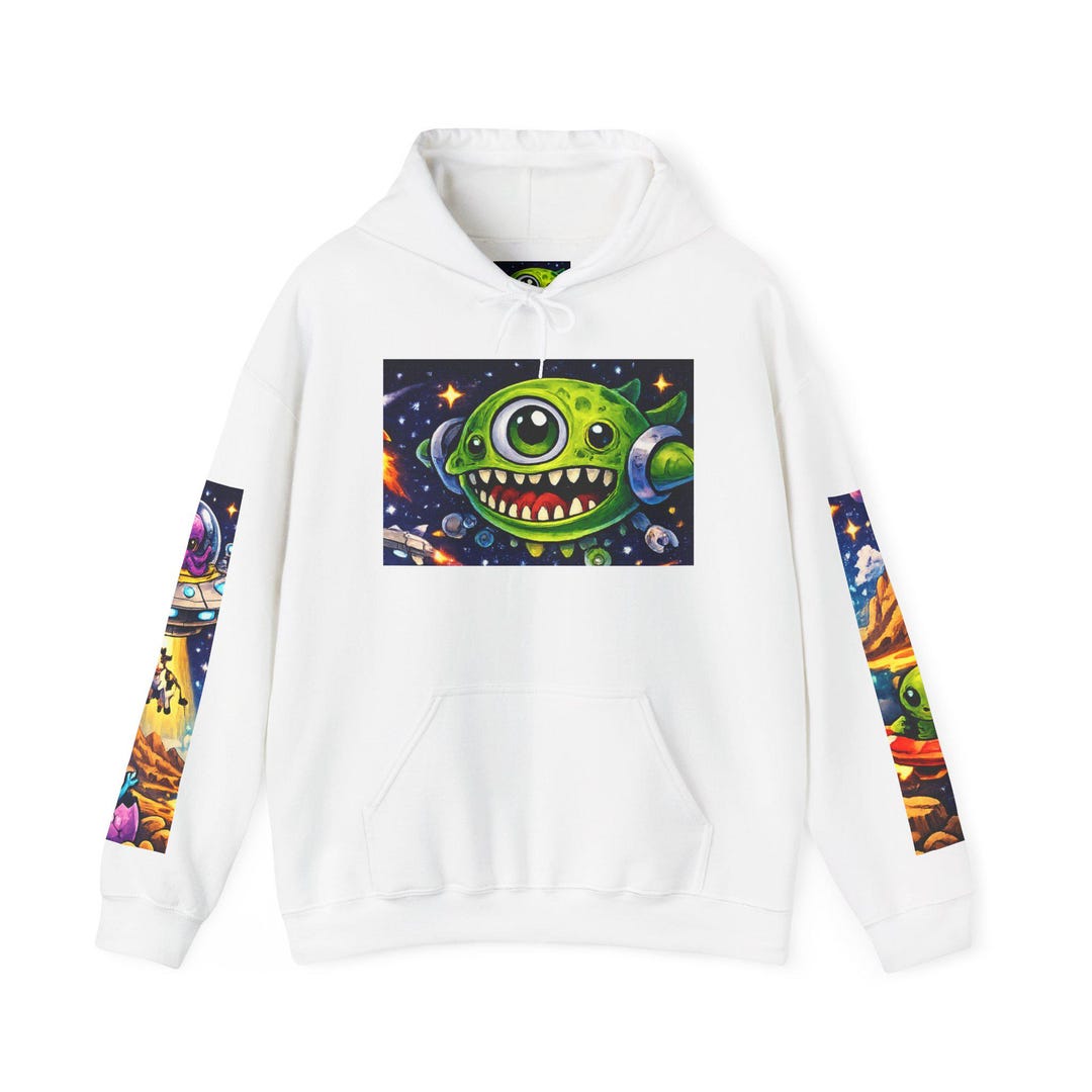 Cute Alien Astronaut Hoodie | Space Monster Artwork, Colorful Cosmic ...