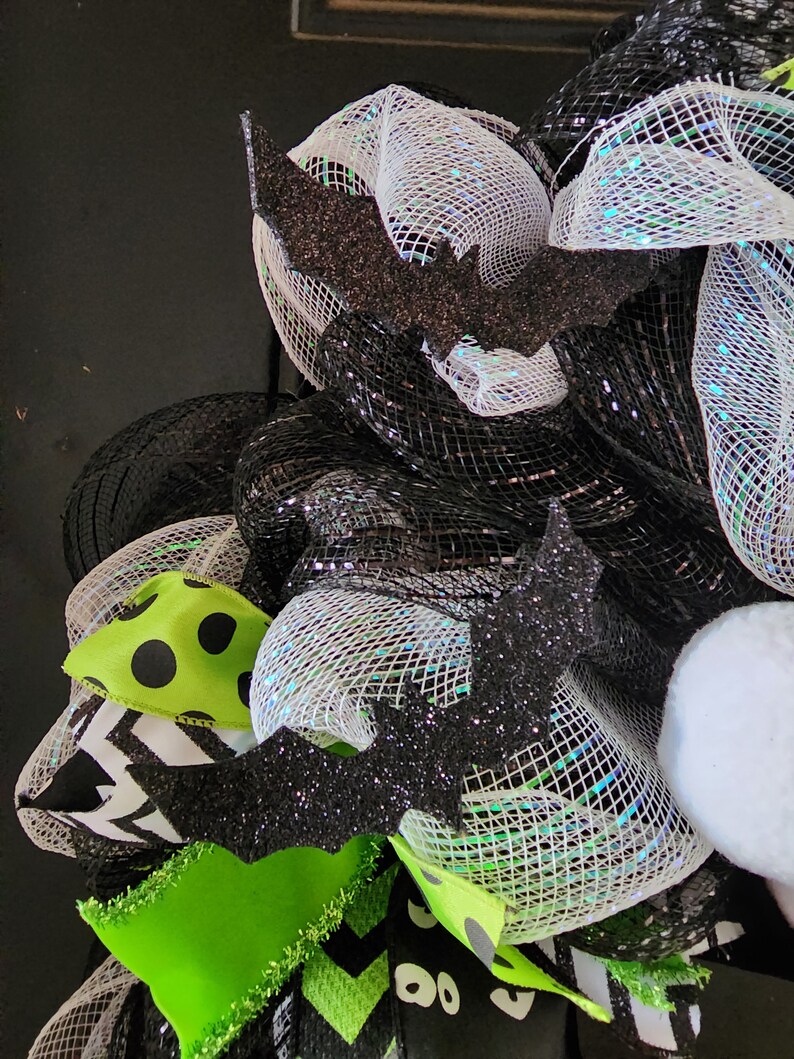 Ghost Deco Mesh Wreath, Halloween Wreath, Ghost Wreath, Halloween Décor ...