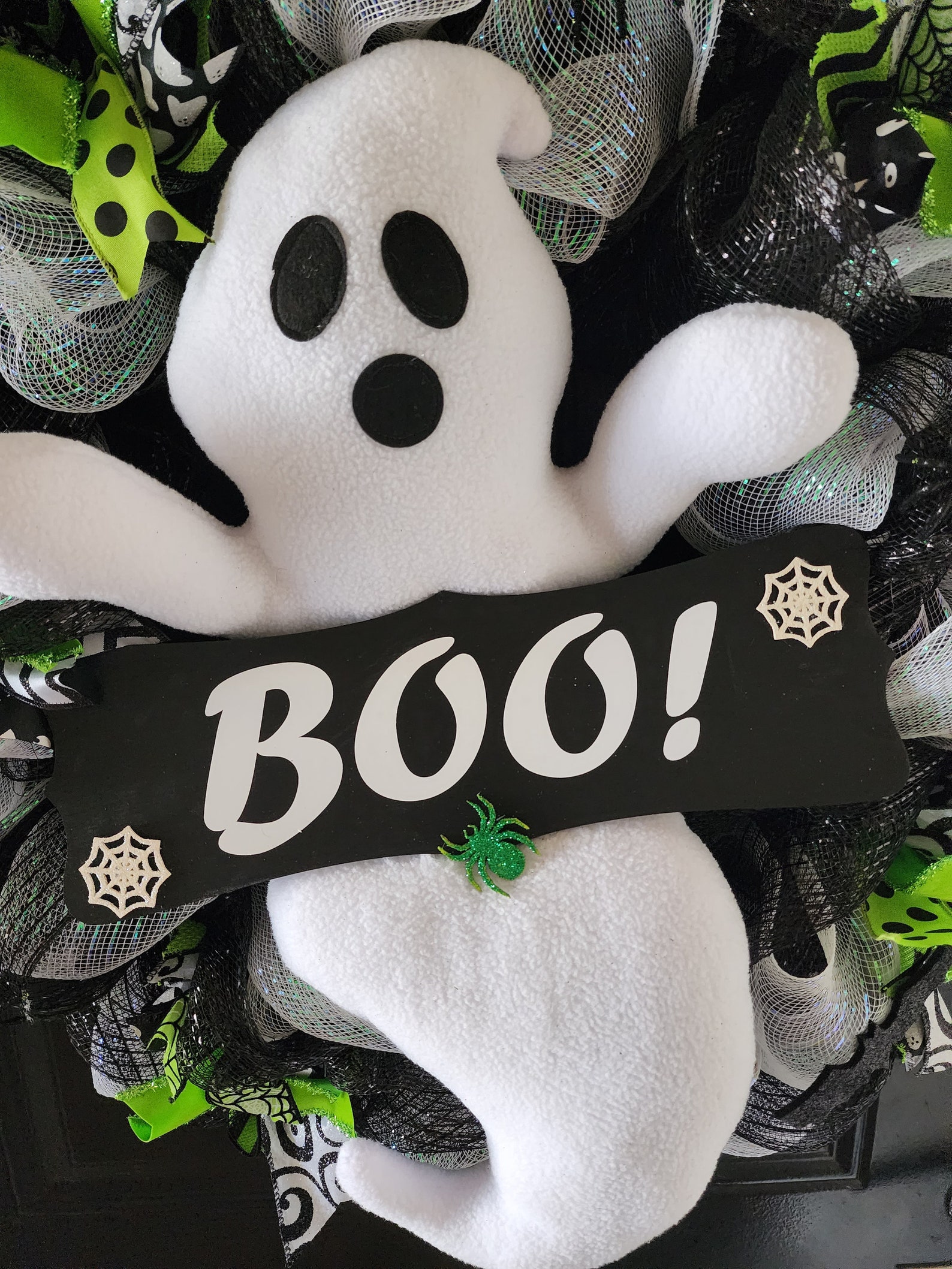 Ghost Deco Mesh Wreath, Halloween Wreath, Ghost Wreath, Halloween Décor ...