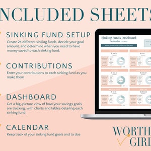 Sinking Funds Tracker Spreadsheet for Google Sheets | Savings Tracker ...