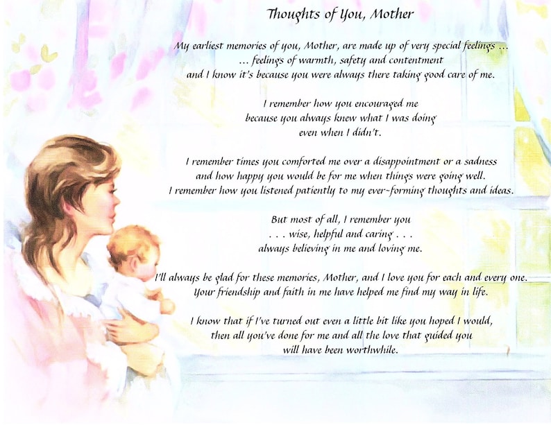 Personalizes Poem For Mom Etsy
