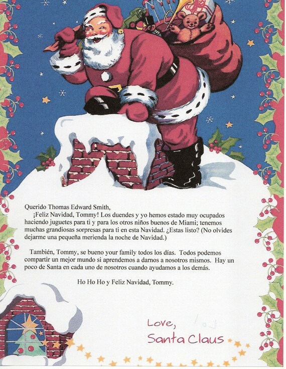 Personalized Christmas Letter From Santa in Spanish - Etsy UK