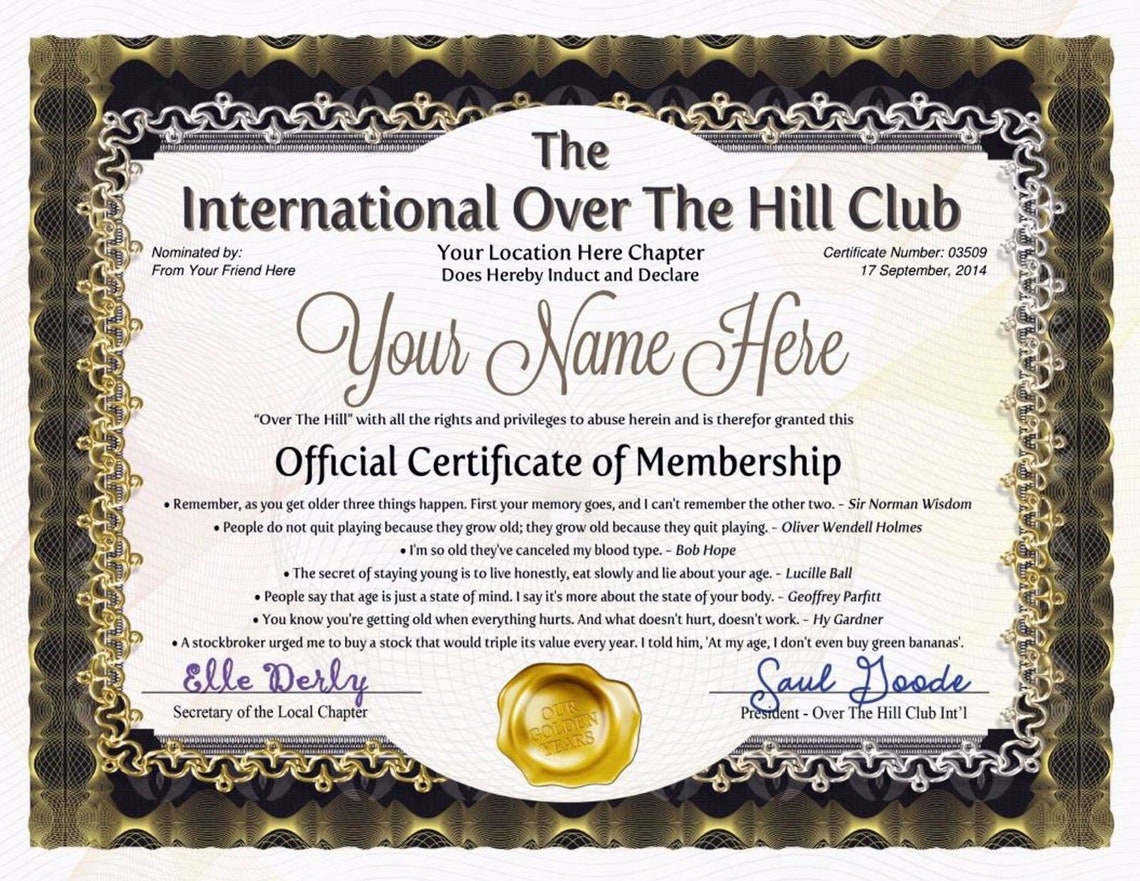 Over the Hill Club - Etsy