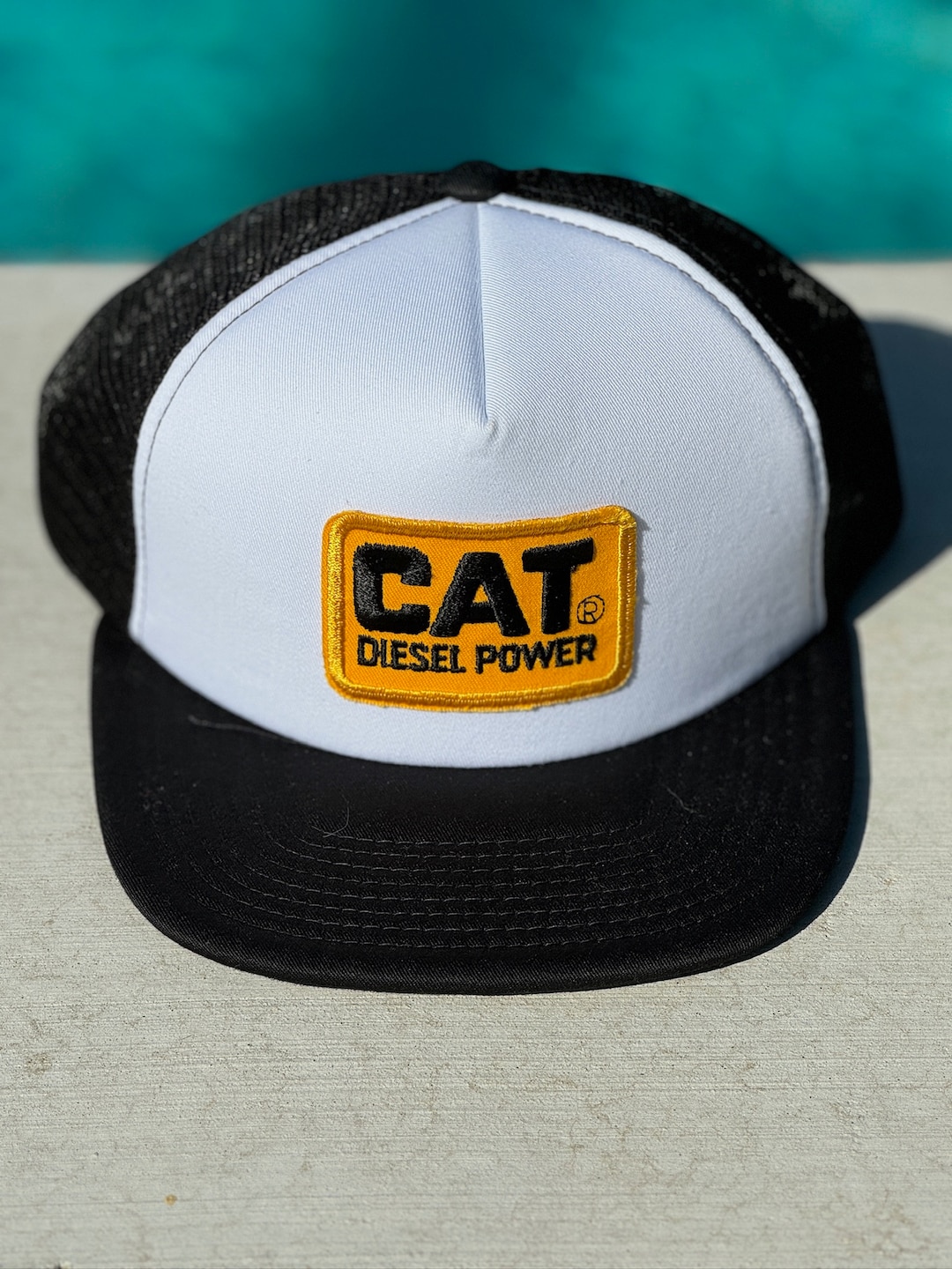 Caterpillar (cat) Diesel Power Logo Patch on a White and Black Mesh ...