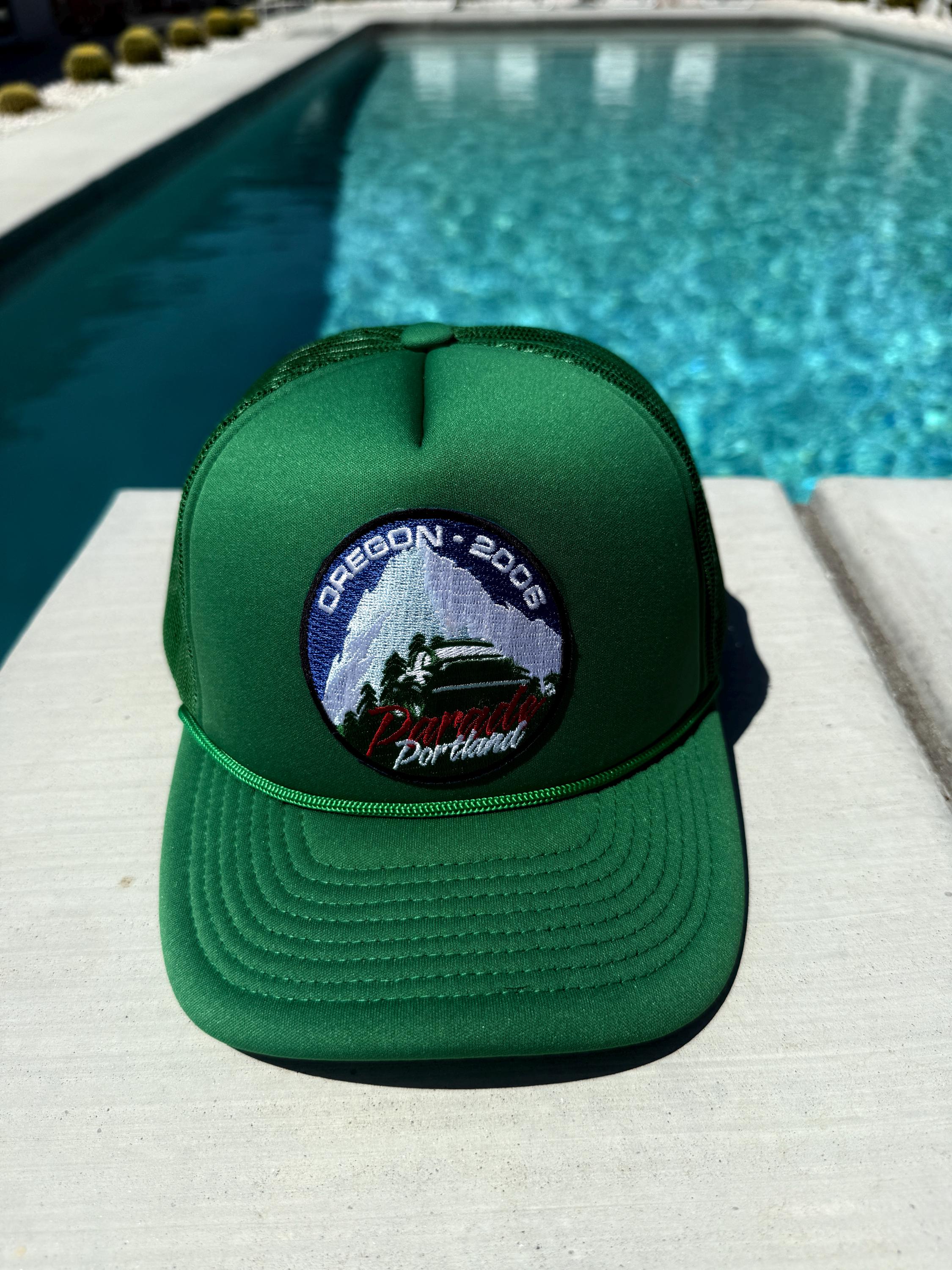 Vintage 2006 Oregon Porsche Parade Logo Patch on a Green Mesh Trucker ...