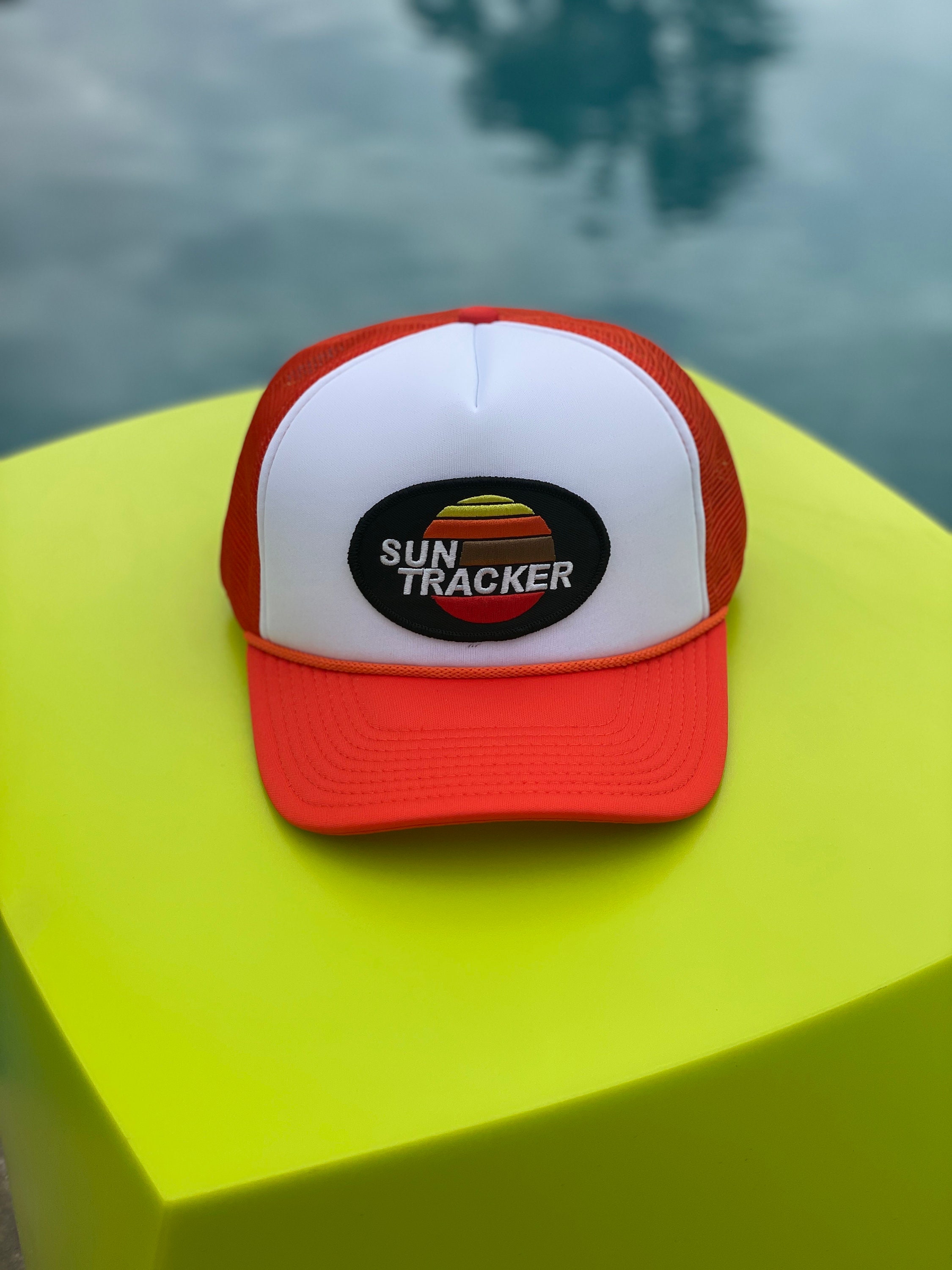 Vintage Sun Tracker Patch on White and Orange Trucker Hat - Etsy