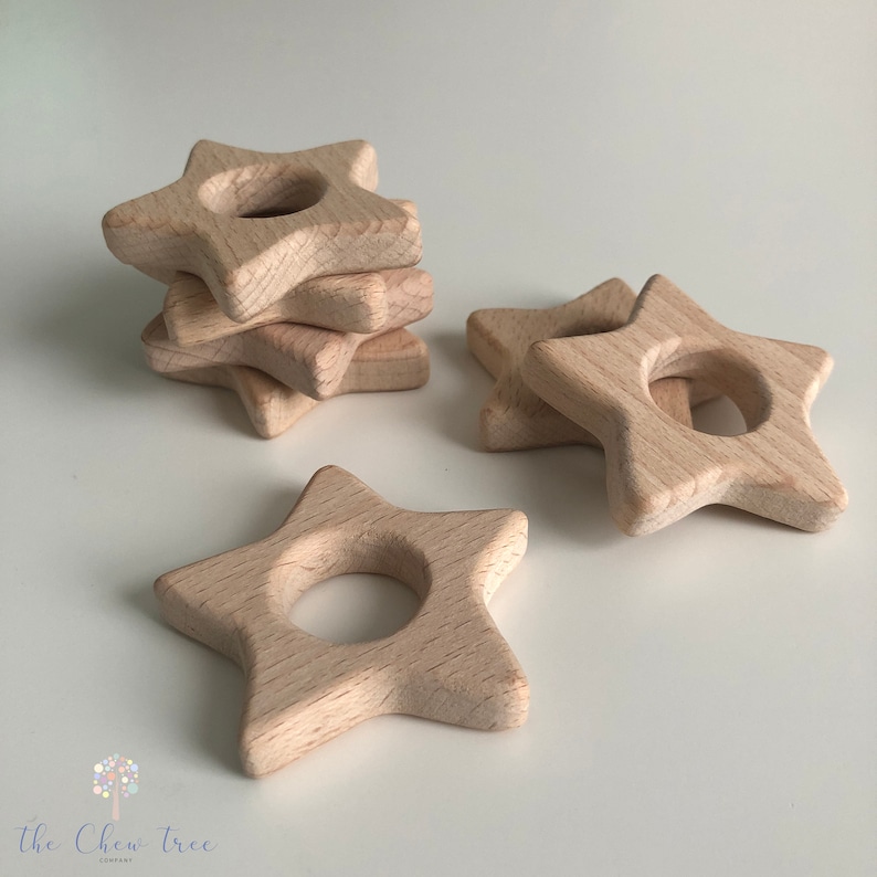 Wooden Shapes Teethers Cloud Teether Natural Teething for - Etsy