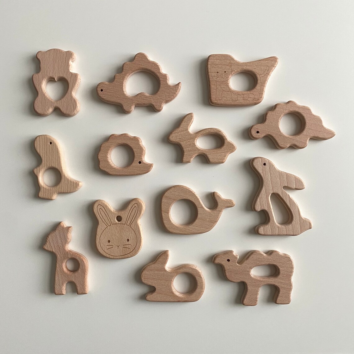 Wooden Animal Wooden Baby Teether , Natural Teething for Baby , Toy ...