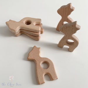 Wooden Animal Wooden Baby Teether , Natural Teething for Baby , Toy ...