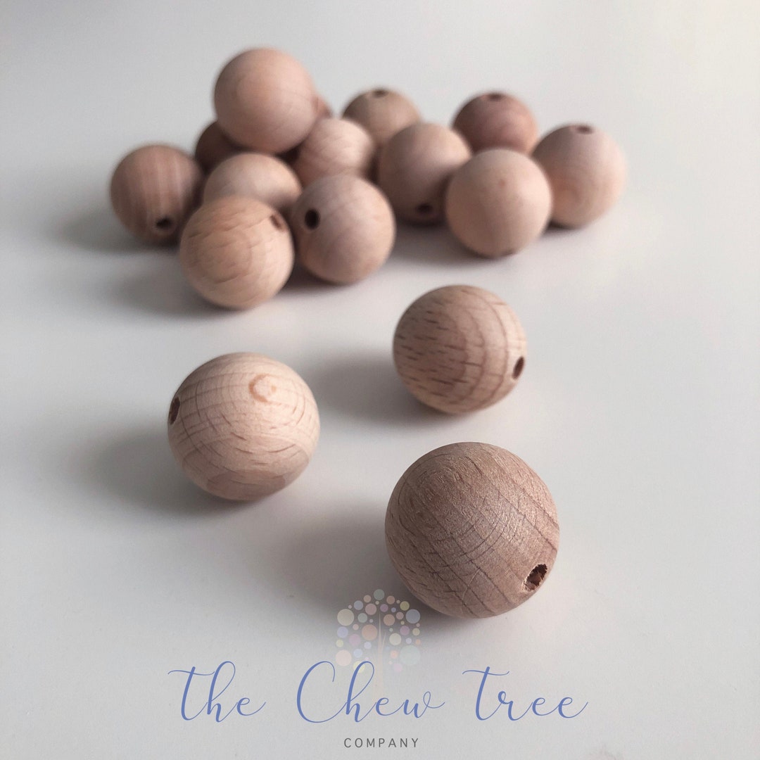 High Quality Untreated Round Wooden Beads Smooth Finish, 25 Mm Beads ...