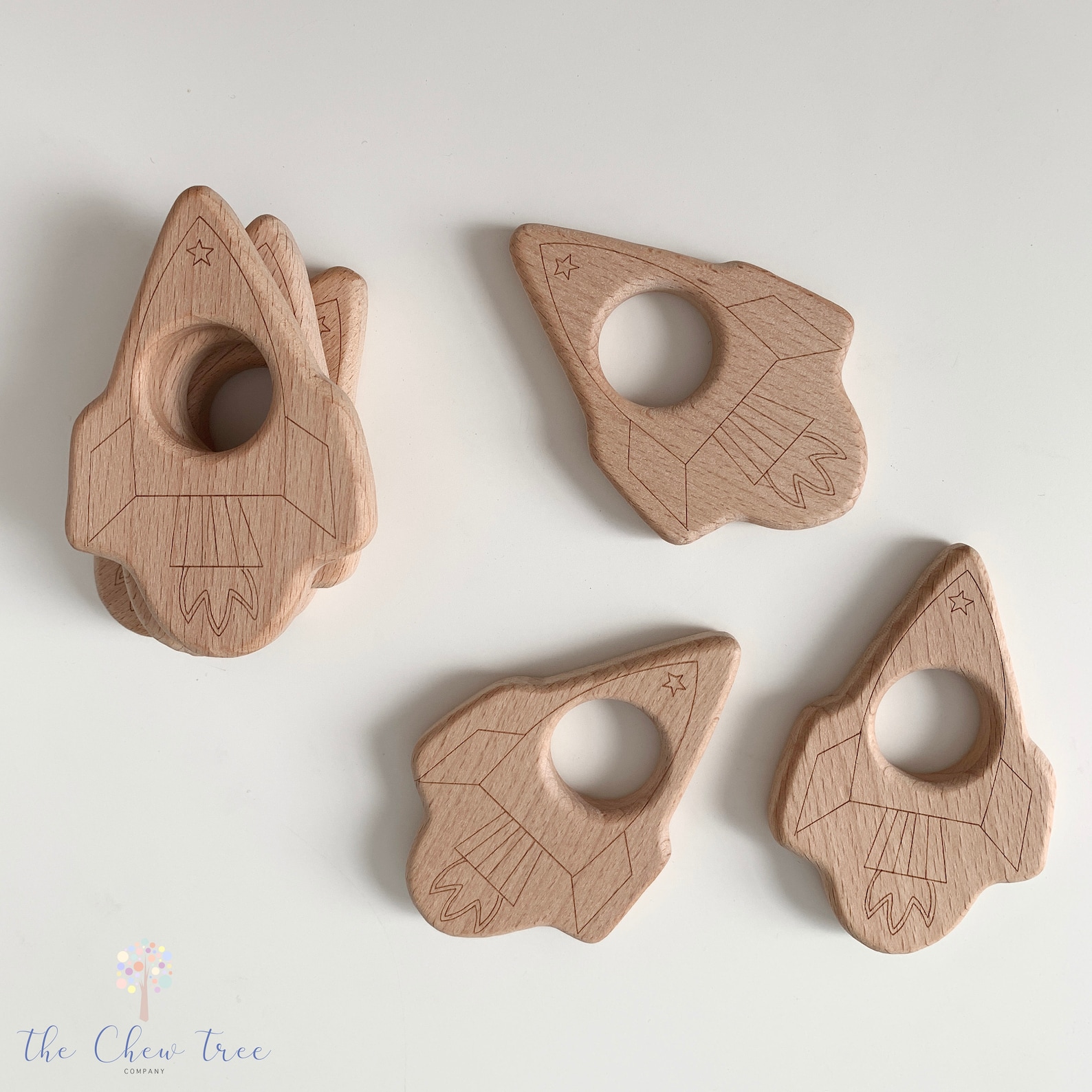 Wooden Shapes Teethers Cloud Teether Natural Teething for - Etsy