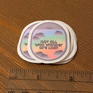 Rainbow not All Who Wander Are Lost Travel Sticker - Etsy