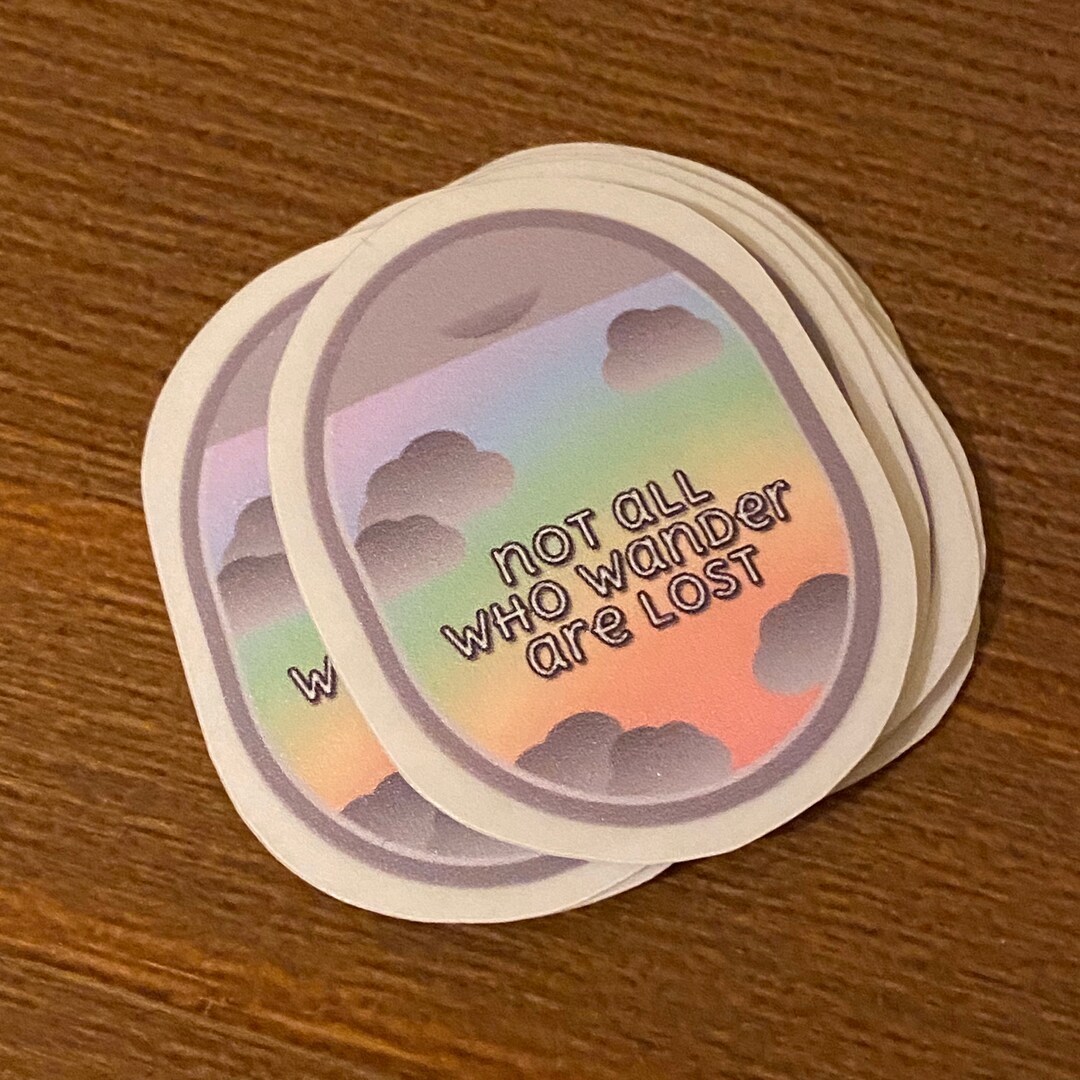 Rainbow not All Who Wander Are Lost Travel Sticker - Etsy