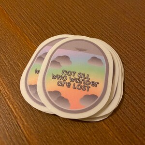 Rainbow not All Who Wander Are Lost Travel Sticker - Etsy