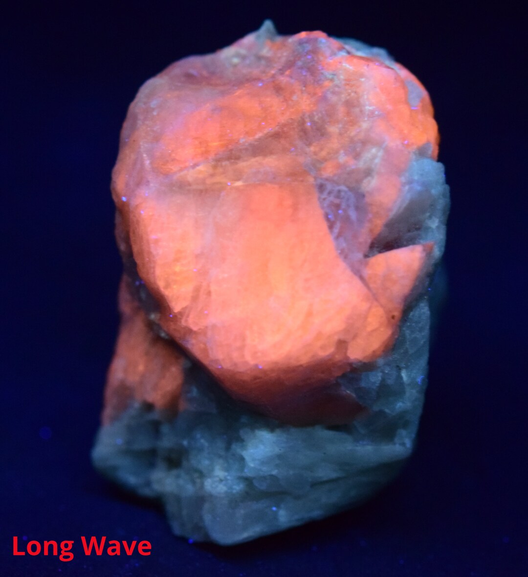 56 Carat Fluorescent Phosphorescent Color Change Hackmanite on Winchite ...