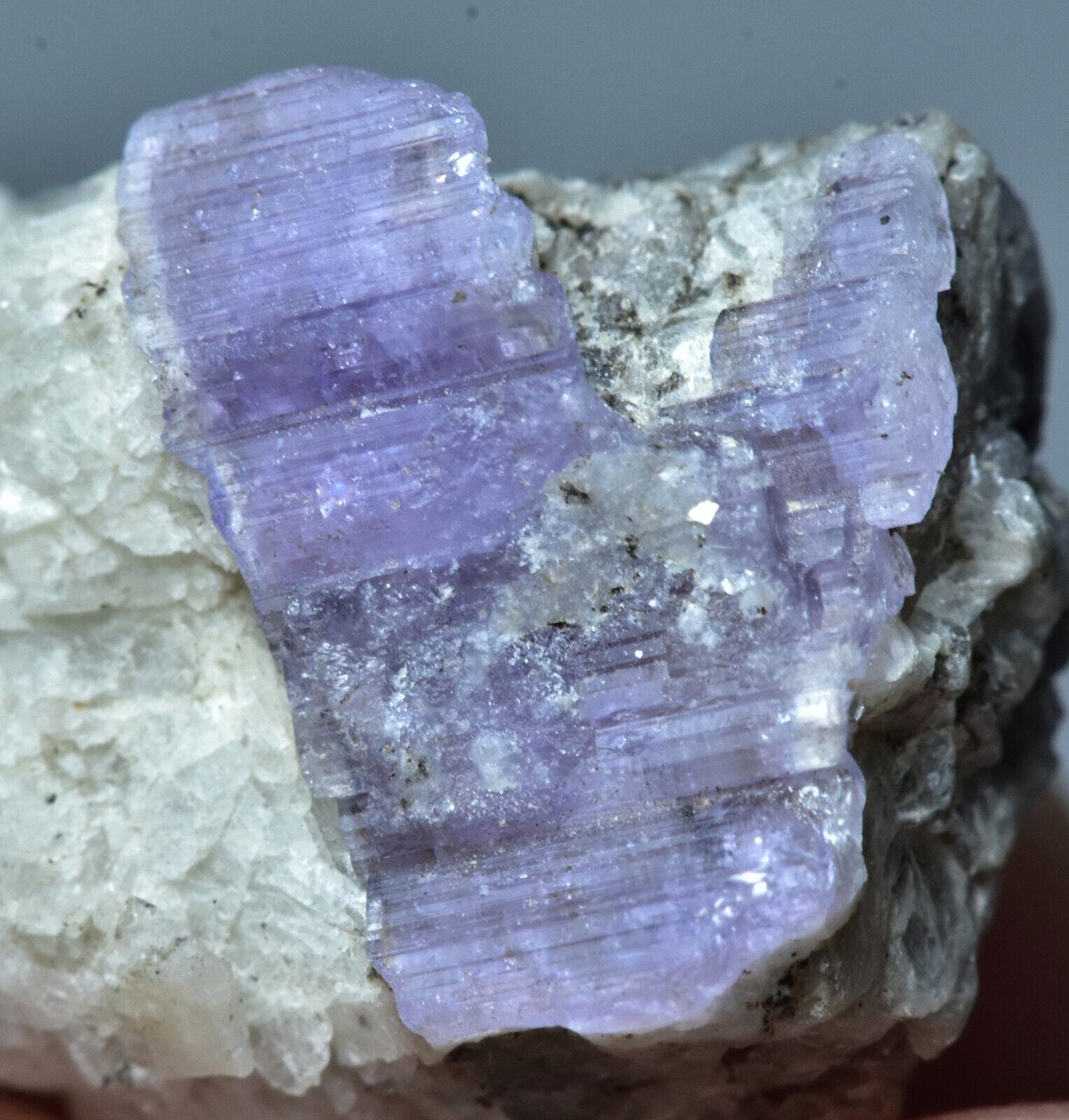 Rare Fluorescent Purple Apatite Crystal on Feldspar Matrix 24.30 Carat ...