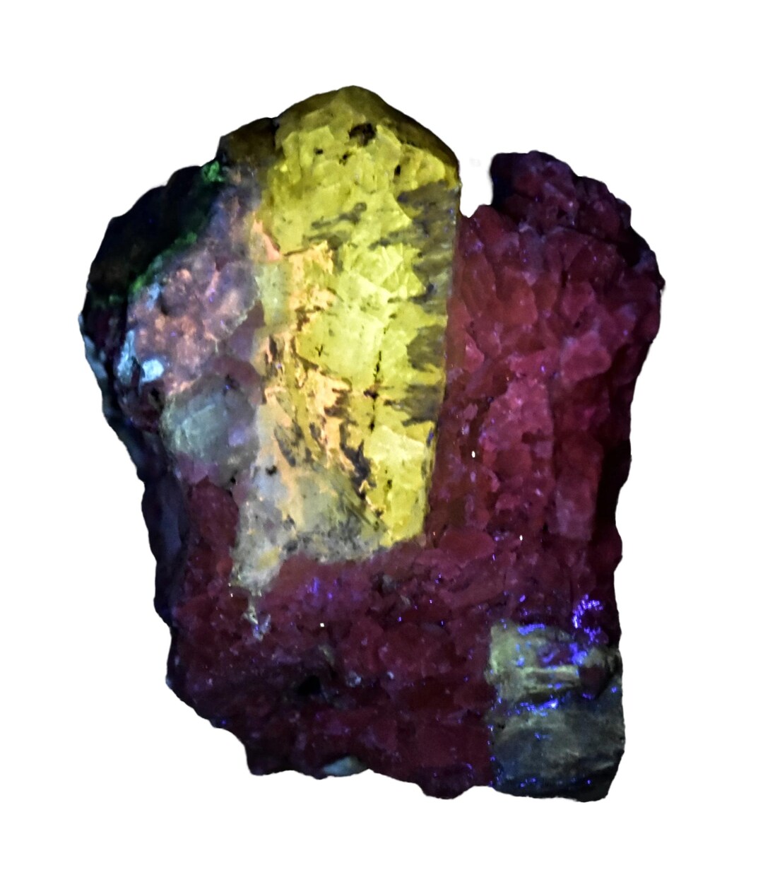 Bi Color Fluorescent Marialite Scapolite Crystal on Calcite Matrix 147 ...