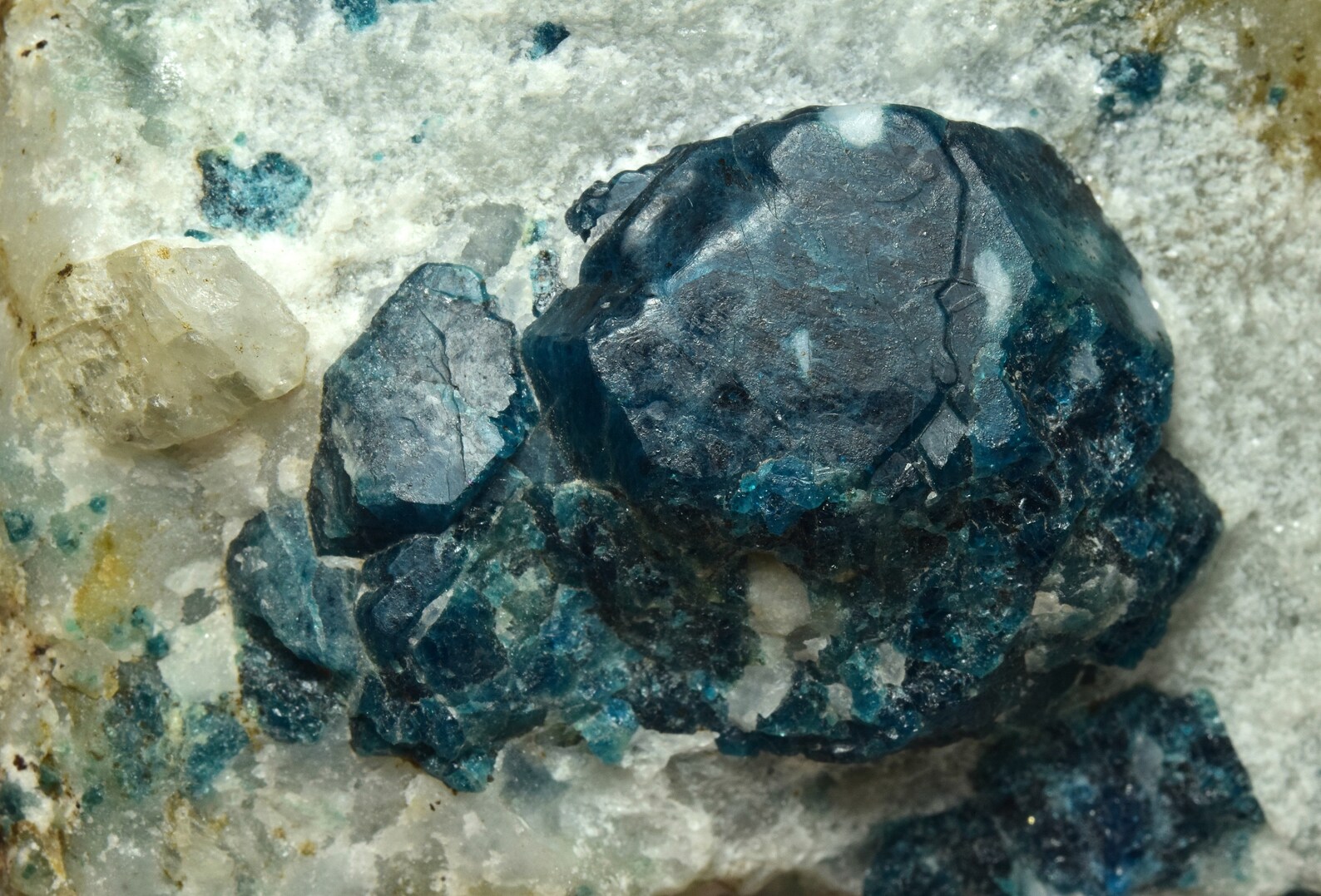 Green Color Sodalite Crystal with Unknown Mineral On Calcite | Etsy