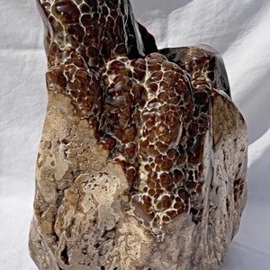 AMAZING 20.6 KG Natural Fluorescent Chocolate Color Bubble Calcite ...