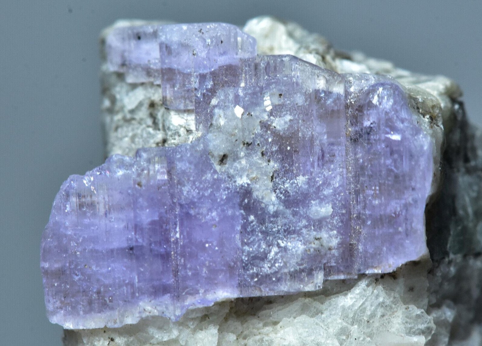 Rare Fluorescent Purple Apatite Crystal on Feldspar Matrix 24.30 Carat ...