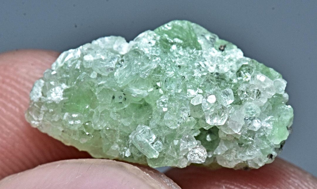 Rare Green Demantoid Garnet Crystal With Colorless Leuco Garnet 5.45 ...