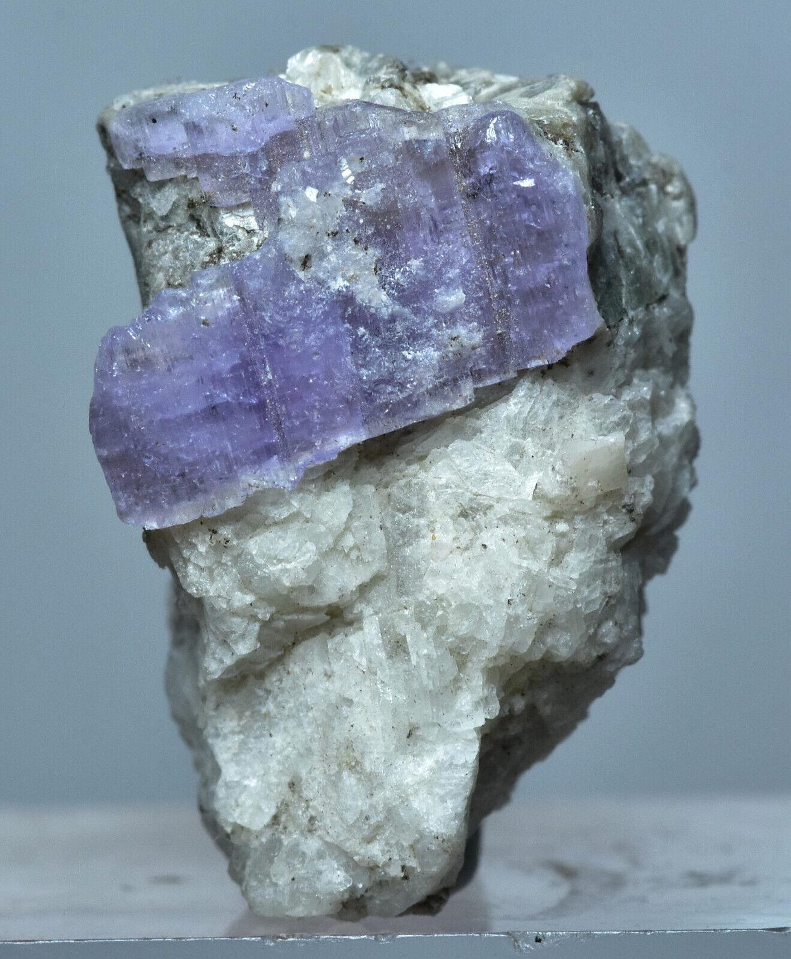 Rare Fluorescent Purple Apatite Crystal on Feldspar Matrix 24.30 Carat ...