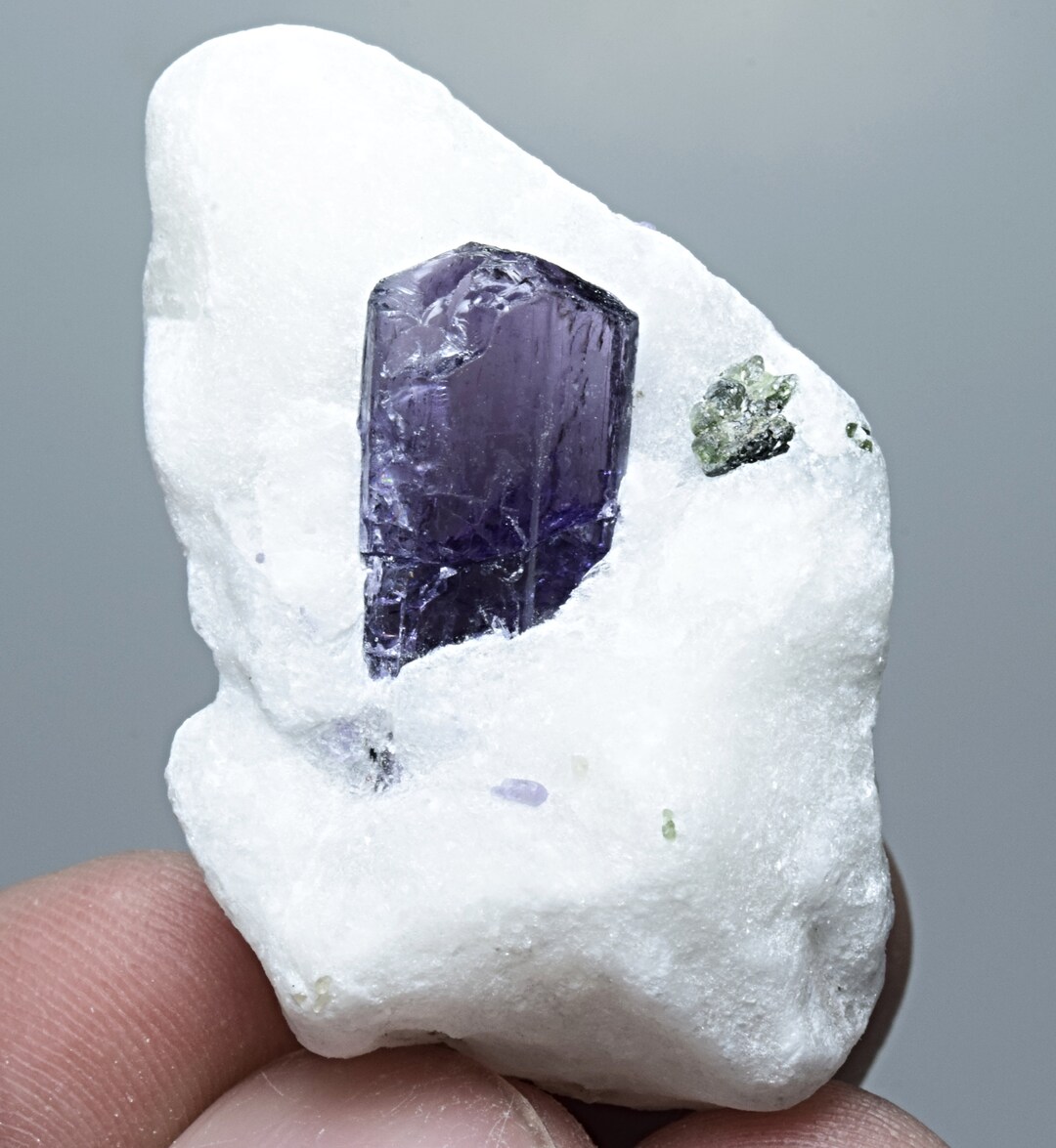 Fluorescent Purple Scapolite Crystal Specimen Combined With Epidote 123 ...