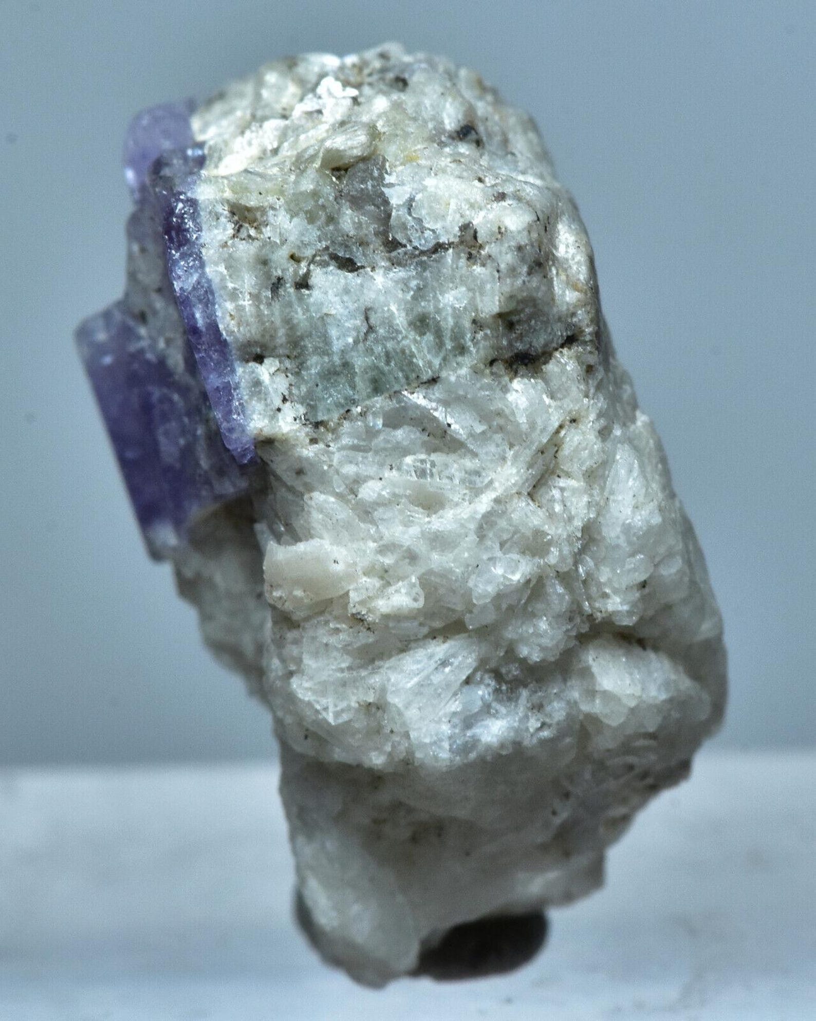 Rare Fluorescent Purple Apatite Crystal on Feldspar Matrix 24.30 Carat ...