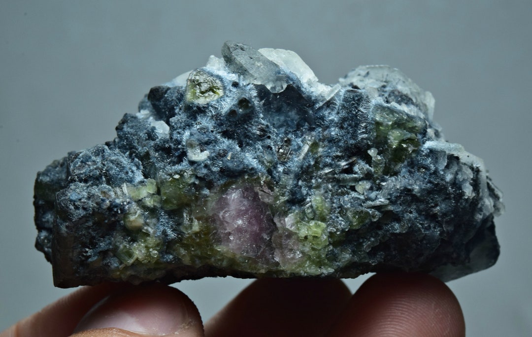 474 Crt Rare Vorobyevite Beryl Crystals Cluster on Tourmaline Cluster W ...