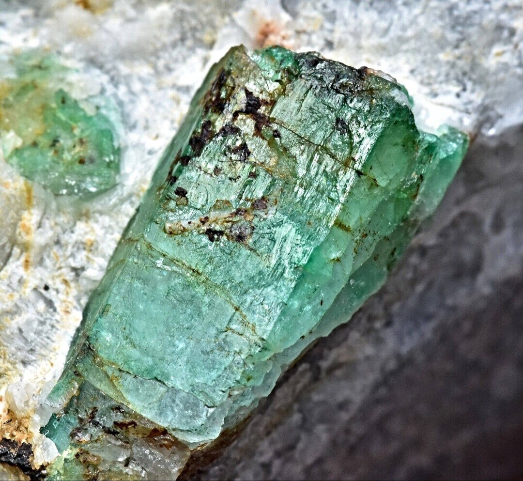 173 Gram Awesome Natural Emerald Crystal Combined With Pyrite on Matrix ...