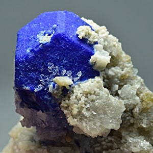 Royal Blue Color Lazurite Crystal Specimen W/ Forsterite Crystal ...