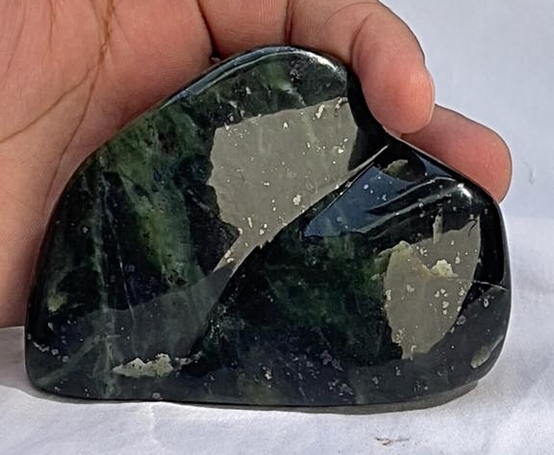 455 Gram Natural Nephrite Jade Tumbled Stone Combined With Pyrite - Etsy