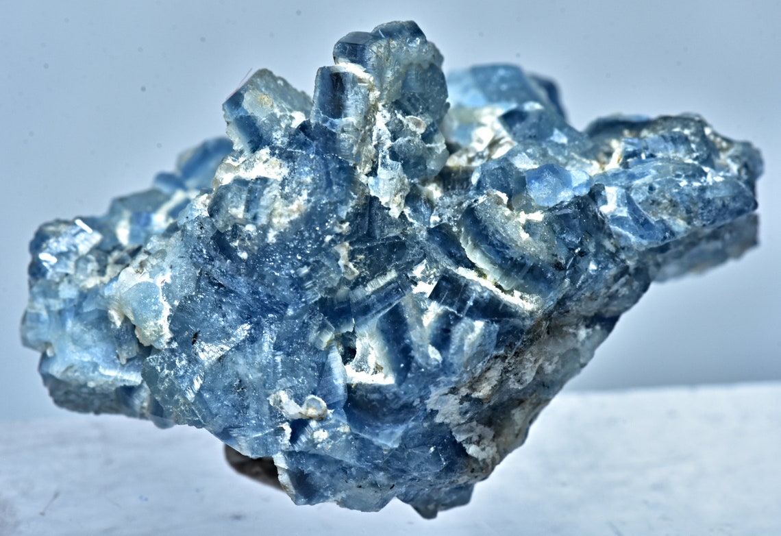 Unusual Deep Blue Color Vorobyevite Beryl Rosterite Crystal Cluster 44 ...