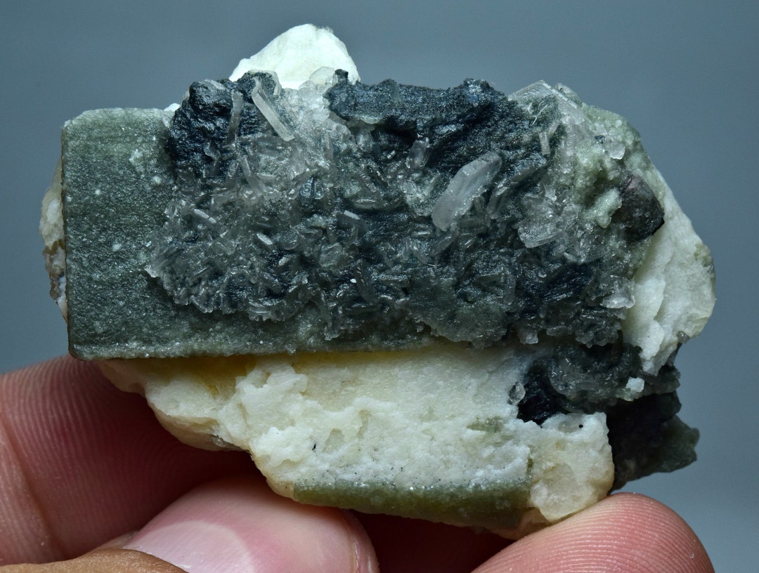 27 Gram Very Unusual Vorobyevite Beryl CRYSTALS ON UNKNOWN Green ...