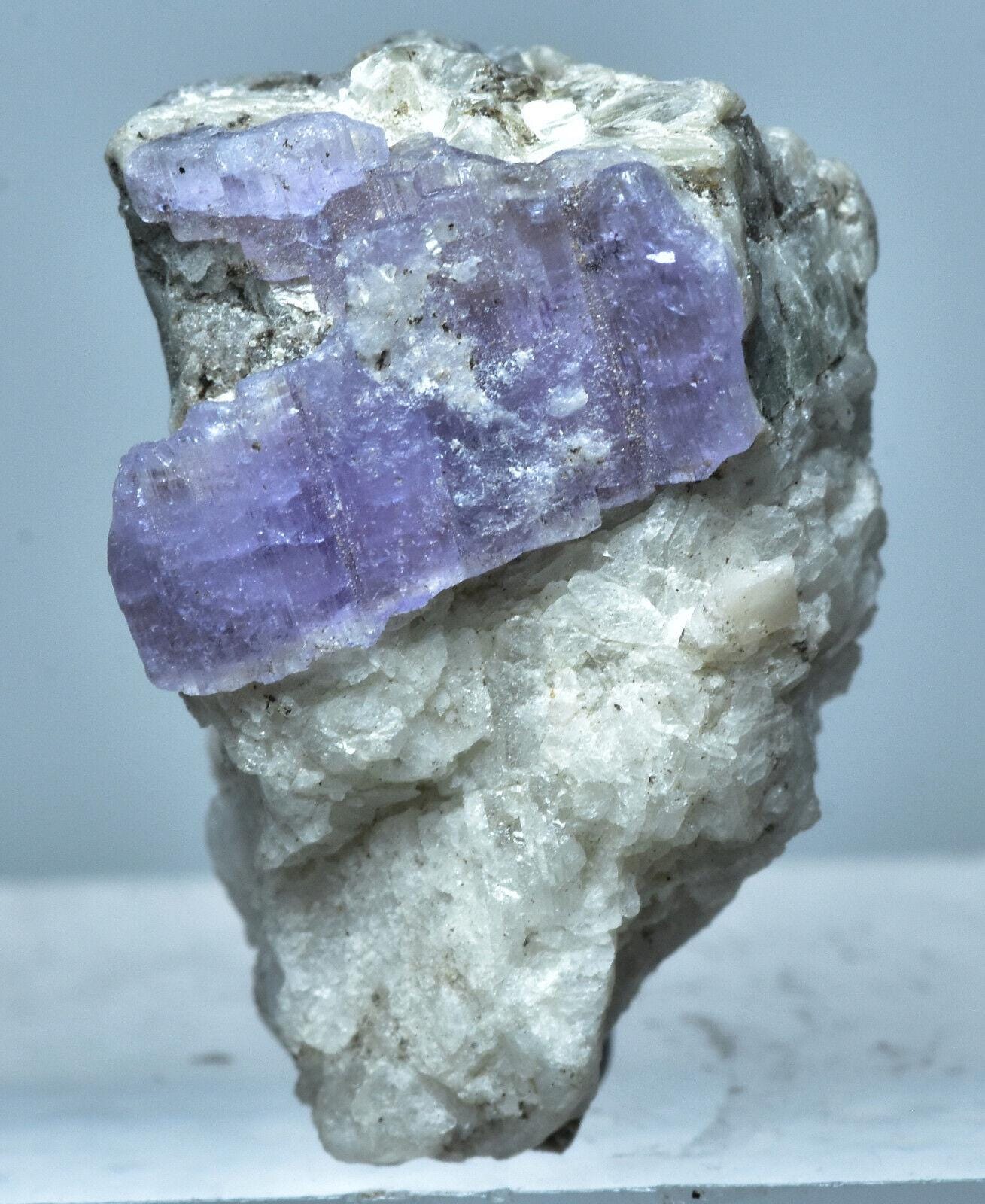 Rare Fluorescent Purple Apatite Crystal on Feldspar Matrix 24.30 Carat ...
