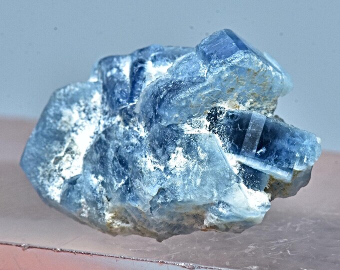 Deep Blue Color Unusual Vorobyevite Beryl Rosterite Crystal Bunch 7.90 ...