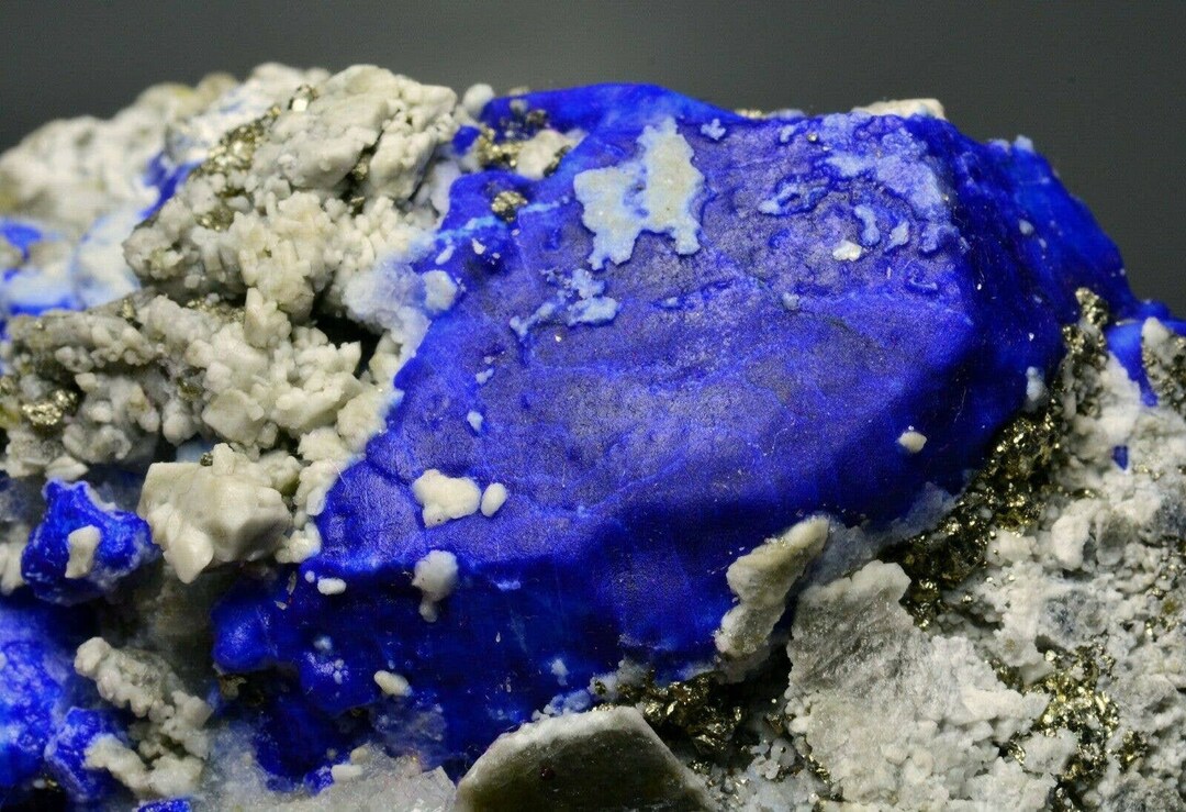 155 Gram Royal Blue Color Lazurite Crystal With Forsterite Crystals on ...