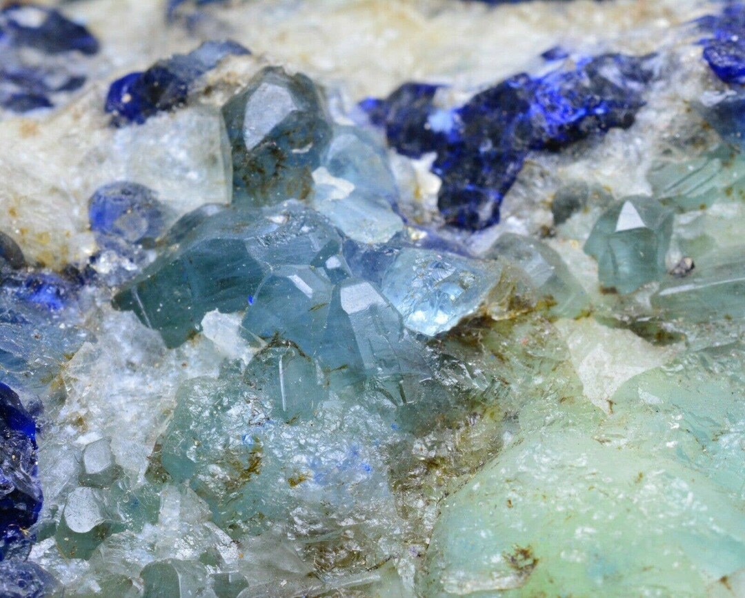 211 Gram Transparent Afghanite Crystals W/ Sodalite , Titanite Sphene ...