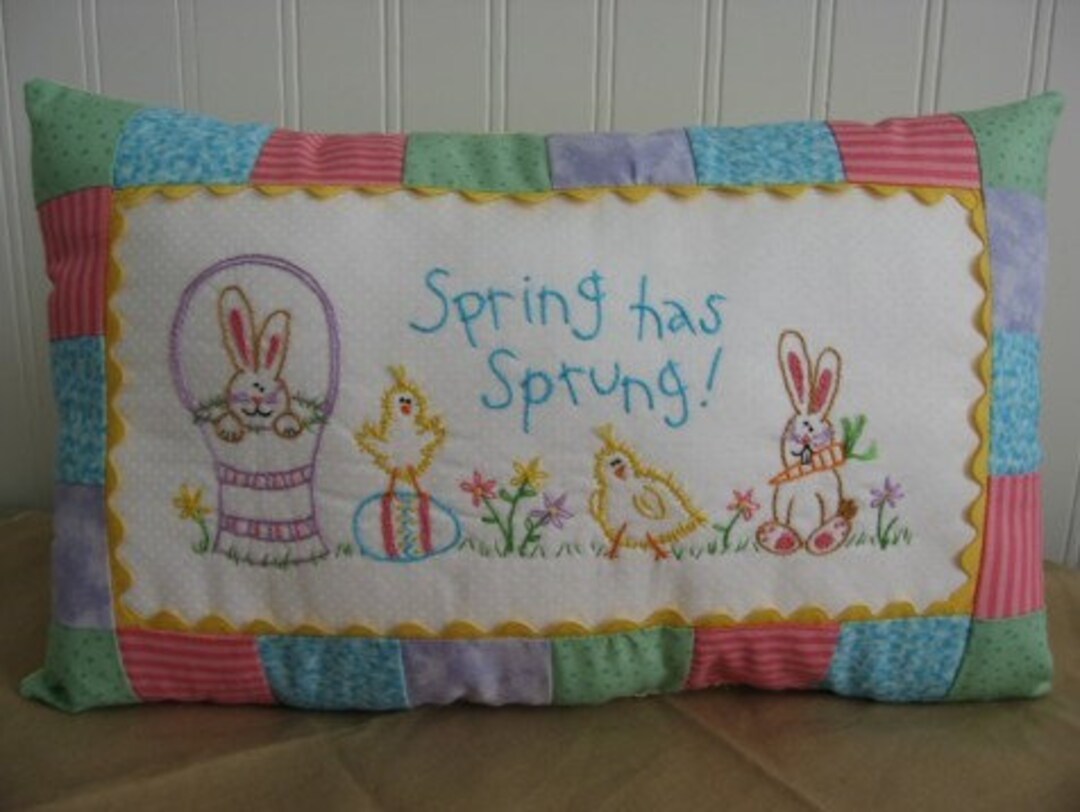 Spring, Easter, Bunnies, Chicks, Eggs, Embroidery Patterns, Decorative ...