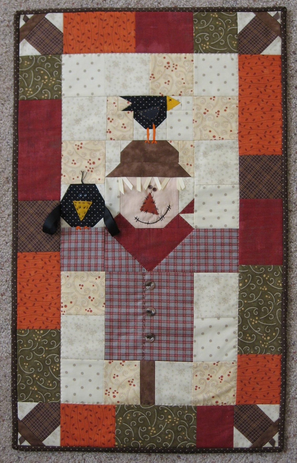 Fall Quilt Pattern, Autumn, Table Runner, Wall Hanging, Scarecrow, PDF ...