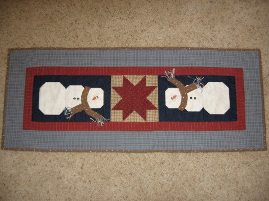 Snowman Table Runner, Quilt, Table Runner, PDF Digital Pattern, Snowmen ...