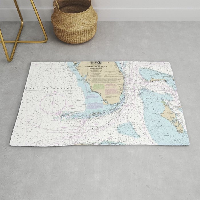 Florida Straight Nautical Chart Accent/area Rug - Etsy