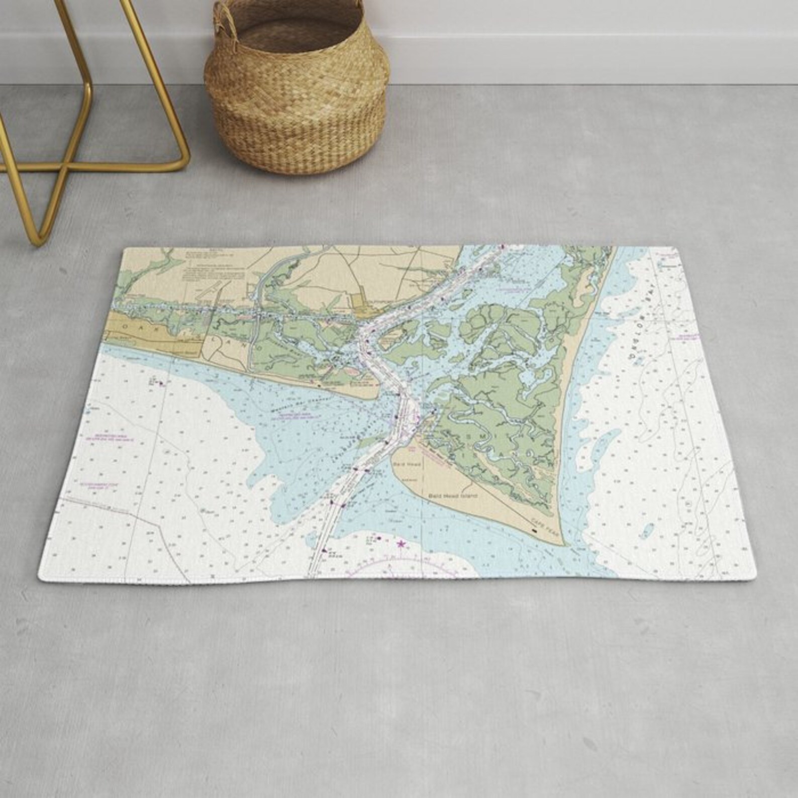 Southport NC Nautical Chart Accent/area Rug - Etsy