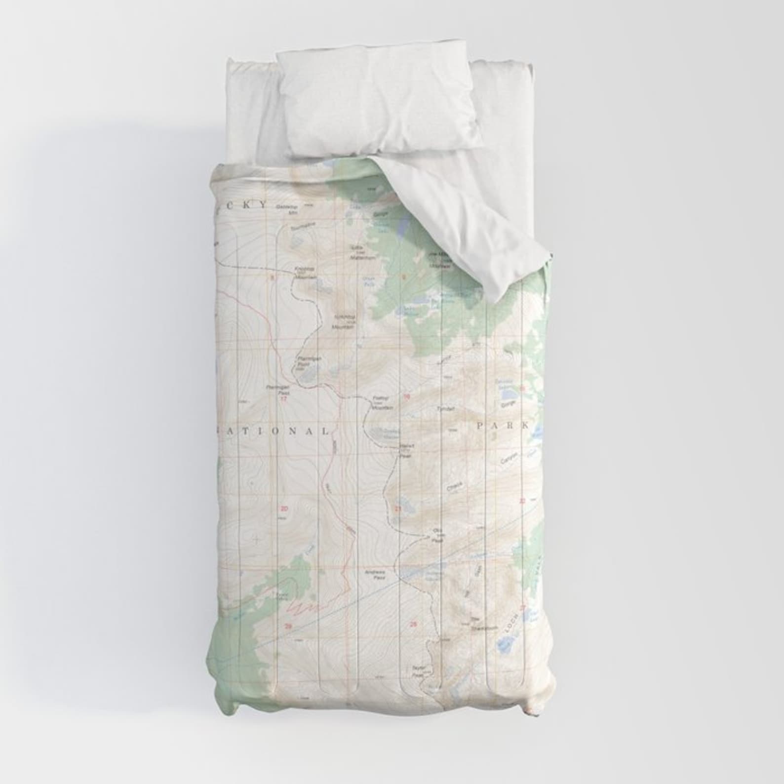 Rocky Mountain National Park Topo Map Comforter - Etsy