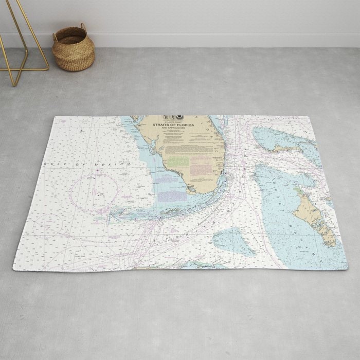 Florida Straight Nautical Chart Accent/area Rug - Etsy