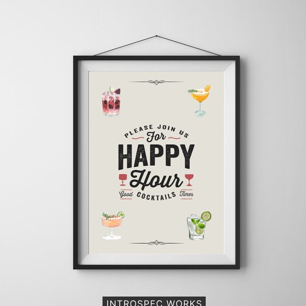 Cocktail Hour Sign - Etsy