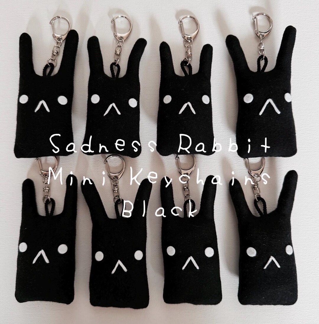 Mini Rabbit Keychain Black - Etsy