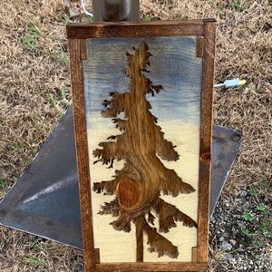 Ombré Tree Cut Out Blue to Beige/cream Tree Handmade - Etsy